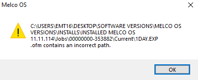 Error when Barcode Scanning: Contains An Incorrect Path – MELCO Help Center