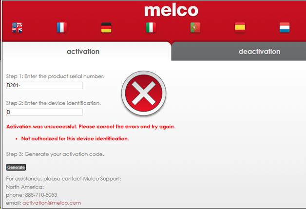 Not Authorized for this Device Identification – MELCO Help Center